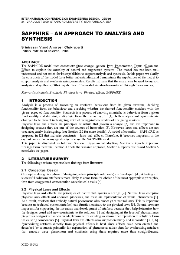 (PDF) SAPPhIRE: An approach to analysis and synthesis