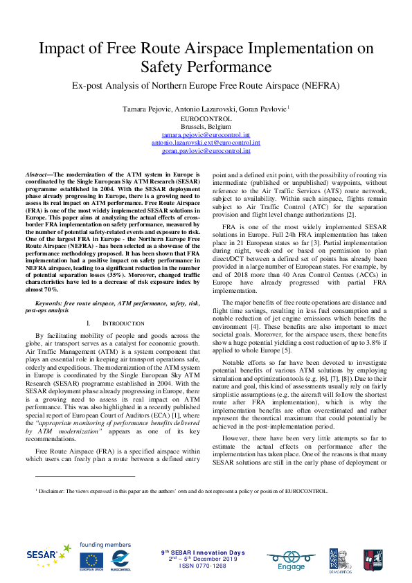 (PDF) Impact of Free Route Airspace Implementation on Safety ...