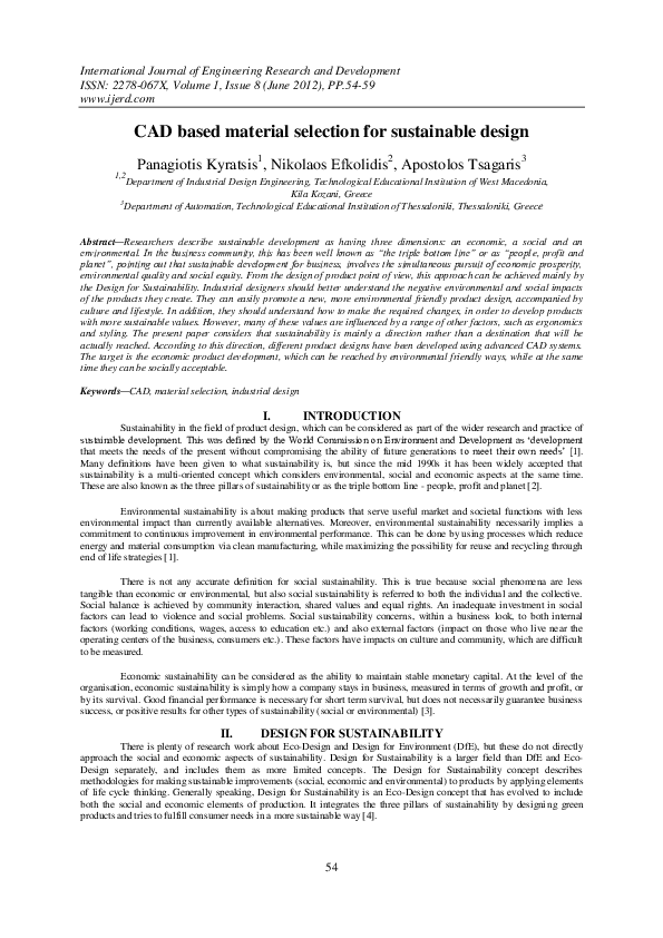 (PDF) CAD based material selection for sustainable design