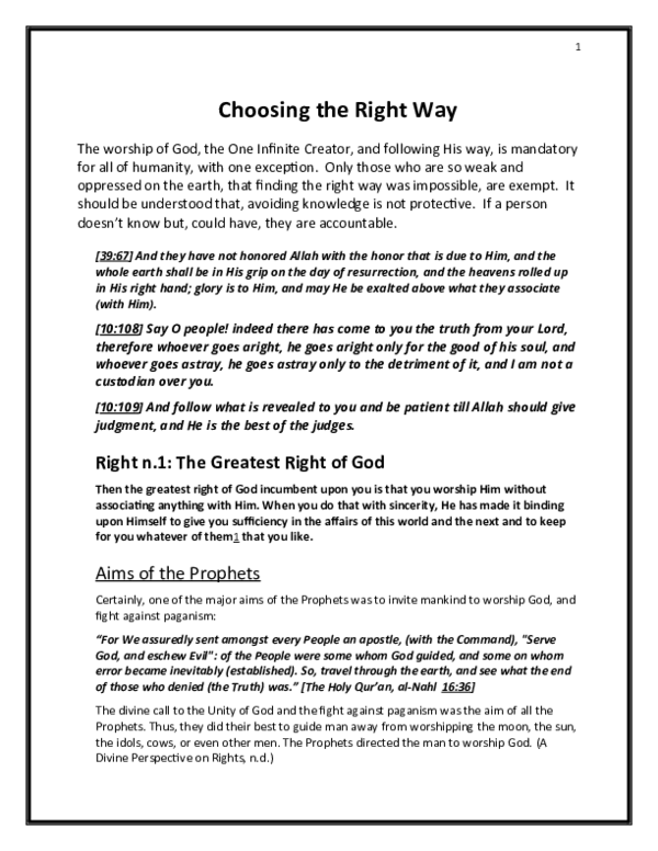 (DOC) Choosing the Right Way