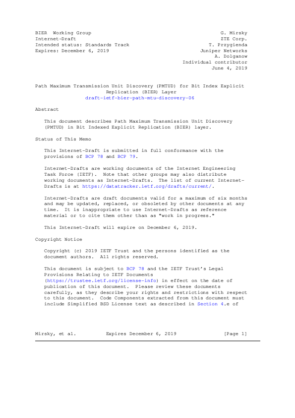 (PDF) Path Maximum Transmission Unit Discovery (PMTUD) for Bit Index ...
