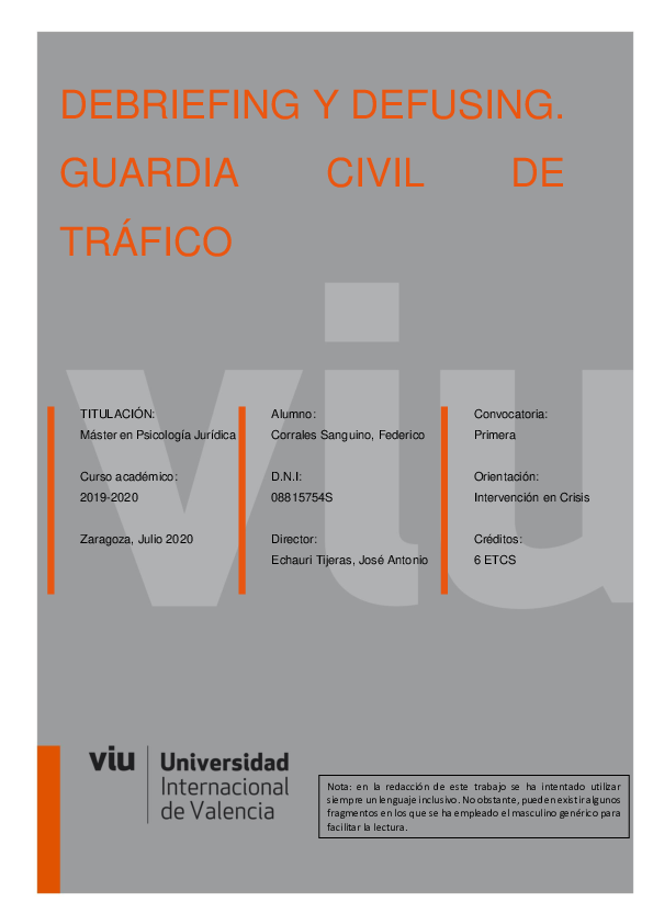 (PDF) Técnicas Defusing y Debriefing Guardia Civil de Trafico