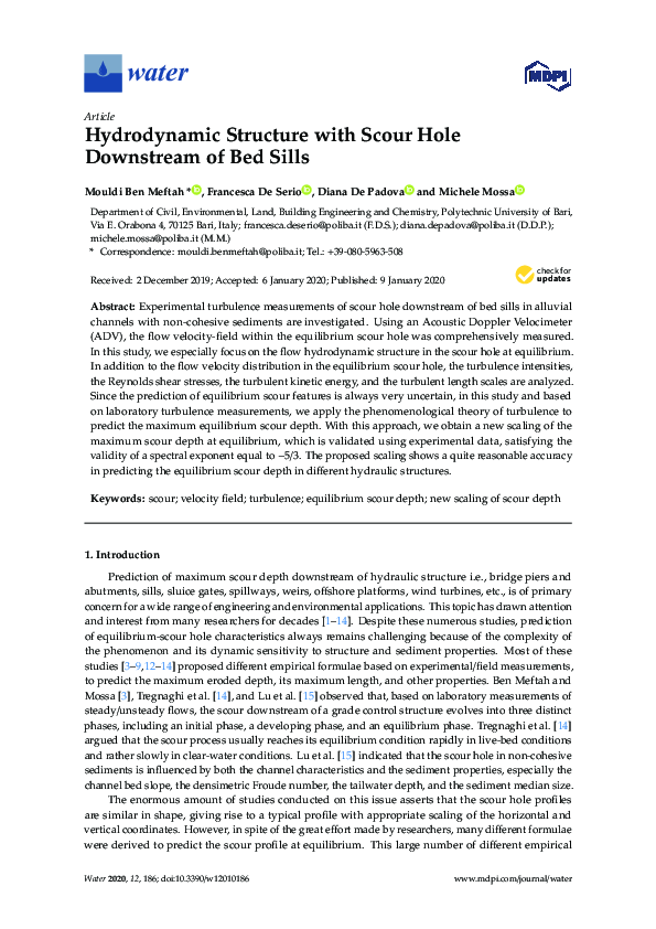 (PDF) Hydrodynamic Structure with Scour Hole Downstream of Bed Sills