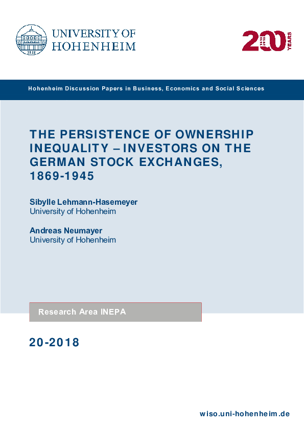 (PDF) The persistence of ownership inequality: Investors on the German ...
