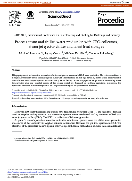(PDF) Process Steam and Chilled Water Production with CPC-collectors ...