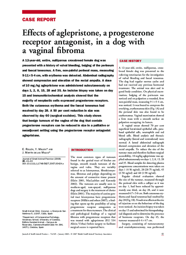 (PDF) Effects of aglepristone, a progesterone receptor antagonist, in a ...