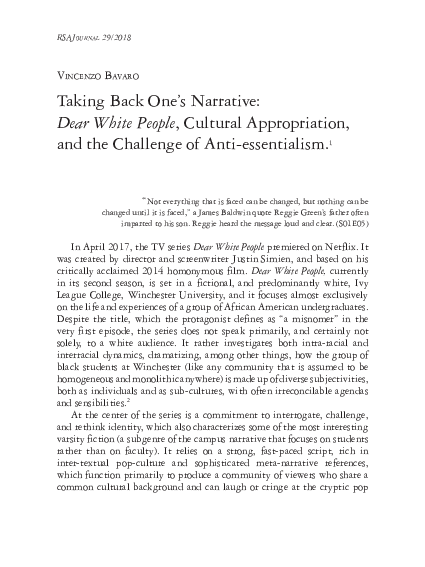 (PDF) “Dear White People, Cultural Appropriation, and the Challenge of ...