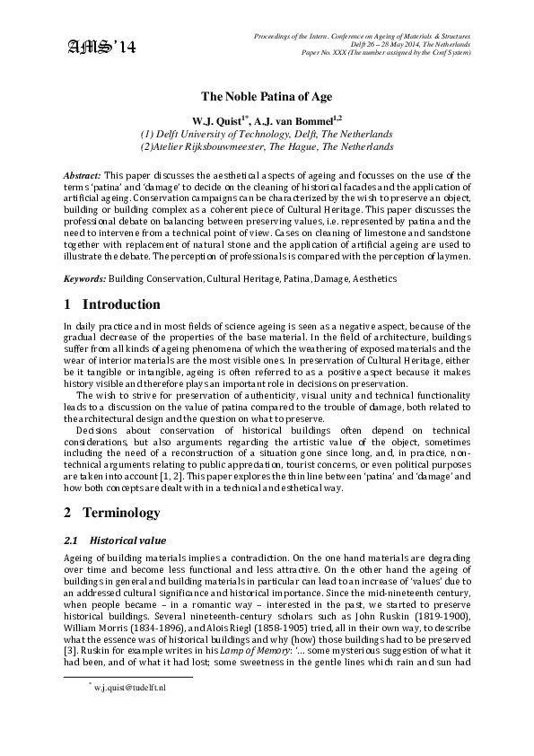 (PDF) The Noble Patina of Age | wido quist - Academia.edu