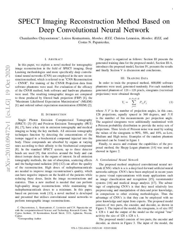 Pdf Spect Imaging Reconstruction Method Based On Deep Convolutional Neural Network Loizos
