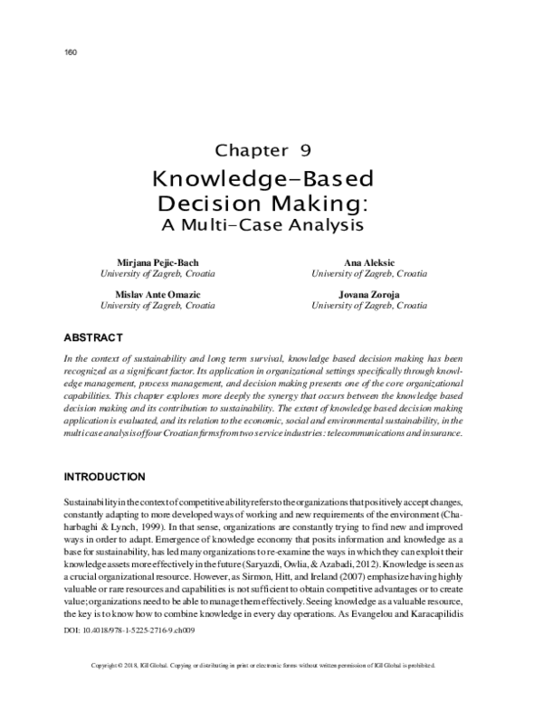 (PDF) Knowledge-Based Decision Making