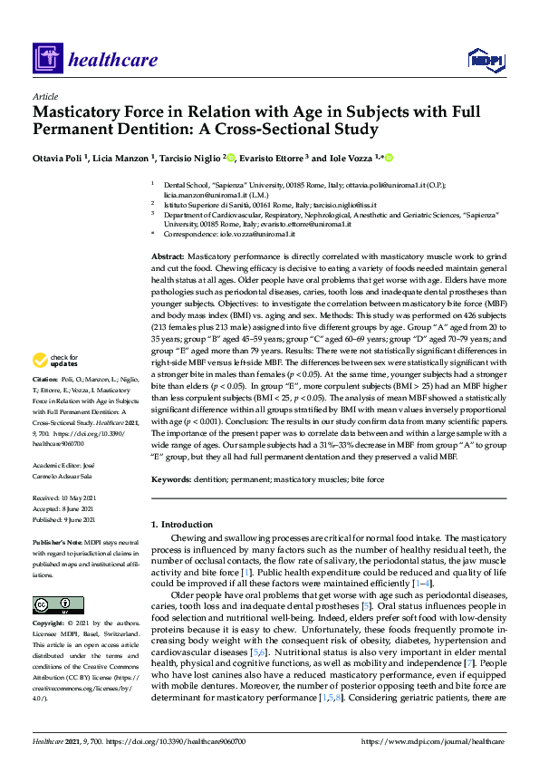 (PDF) Masticatory Force in Relation with Age in Subjects with Full ...