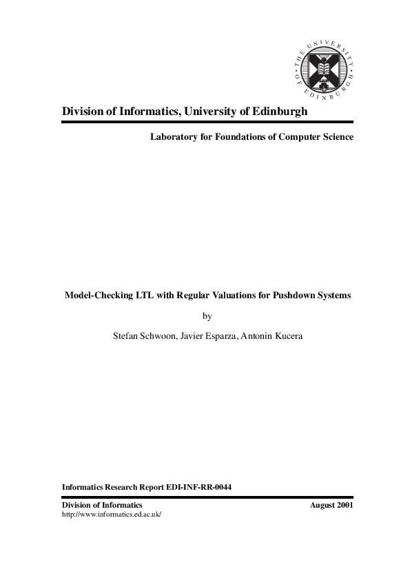(PDF) Model checking LTL with regular valuations for pushdown systems
