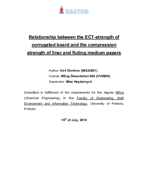 (PDF) Relationship between the ECT-strength of corrugated board and the ...