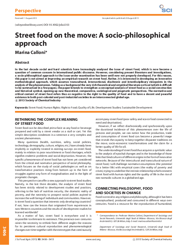 (PDF) Marina Calloni, Street Food on the Move: A Socio-philosophical ...