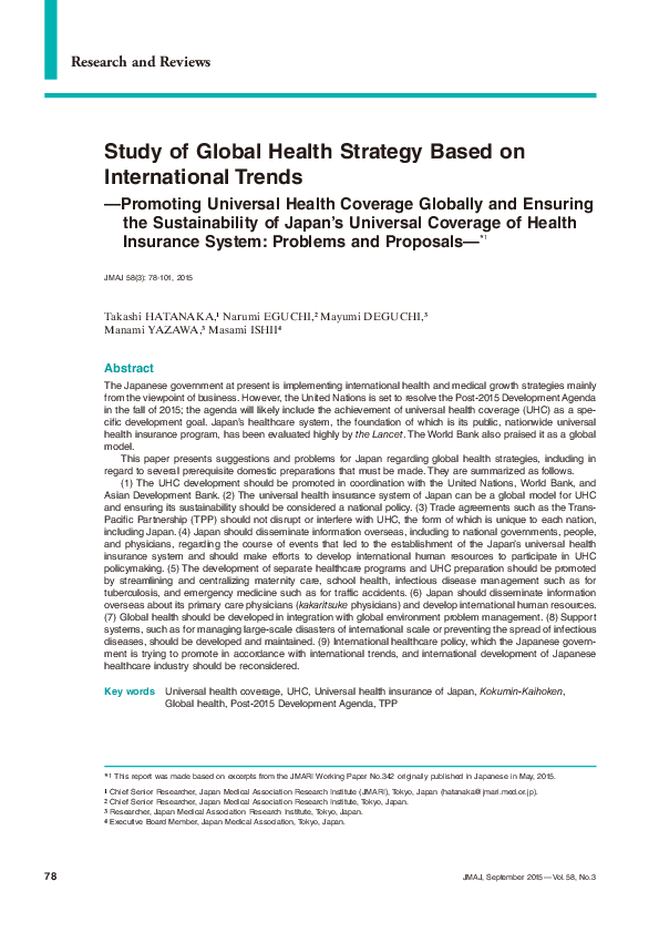 (PDF) Study of Global Health Strategy Based on International Trends ...