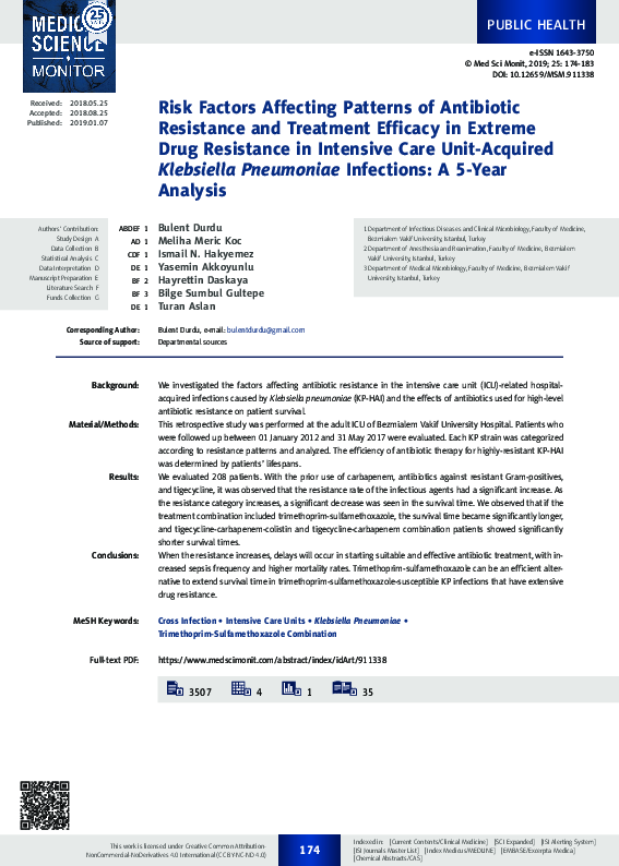 (PDF) Risk Factors Affecting Patterns of Antibiotic Resistance and ...