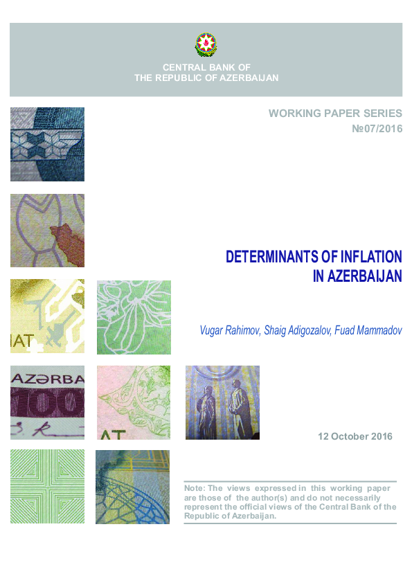 (PDF) Determinants of Inflation in Azerbaijan 1