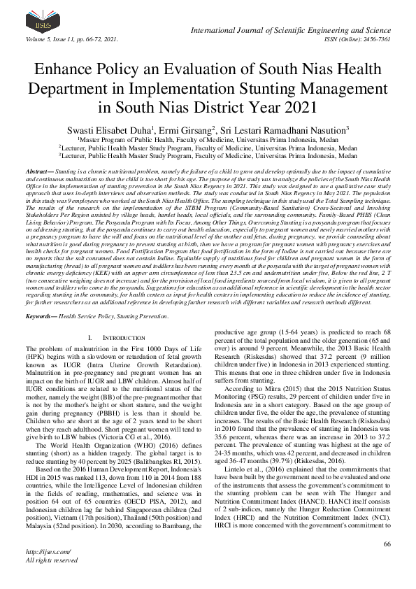 (PDF) Enhance Policy an Evaluation of South Nias Health Department in ...
