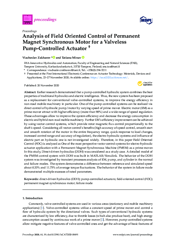 (PDF) Analysis of Field Oriented Control of Permanent Magnet ...