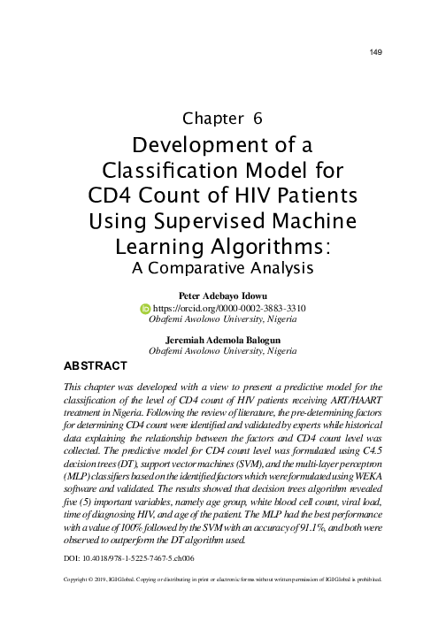 (PDF) Development of a Classification Model for CD4 Count of HIV ...
