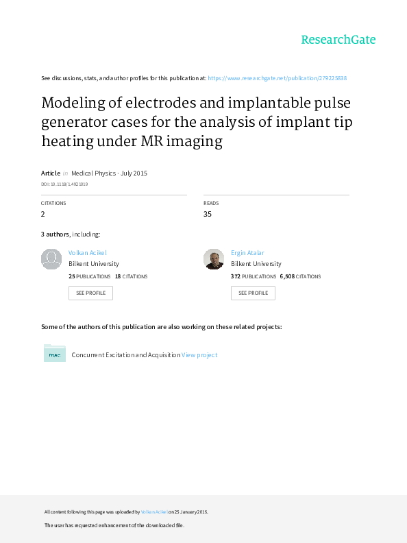 (PDF) Modeling of electrodes and implantable pulse generator cases for ...