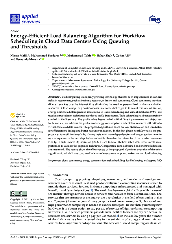 (PDF) Energy-Efficient Load Balancing Algorithm for Workflow Scheduling in Cloud Data Centers ...