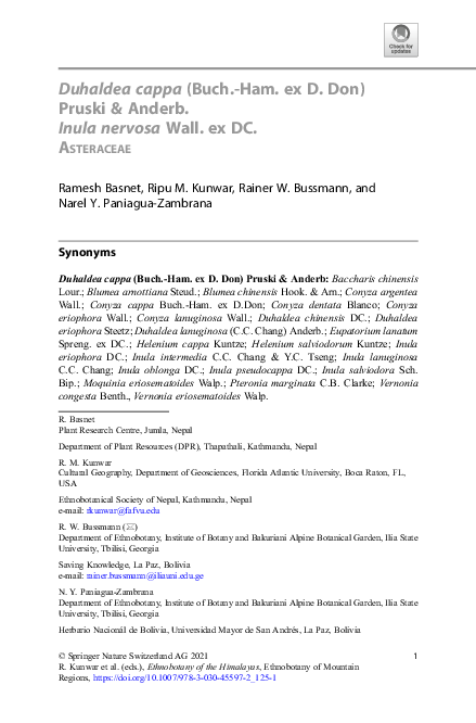 (PDF) Duhaldea cappa (Buch.-Ham. ex D. Don) Pruski Anderb. Inula ...