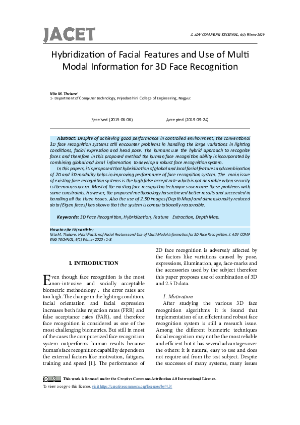 Pdf Hybridization Of Facial Features And Use Of Multi Modal