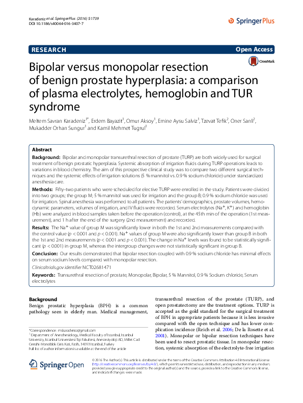 (PDF) Bipolar versus monopolar resection of benign prostate hyperplasia ...