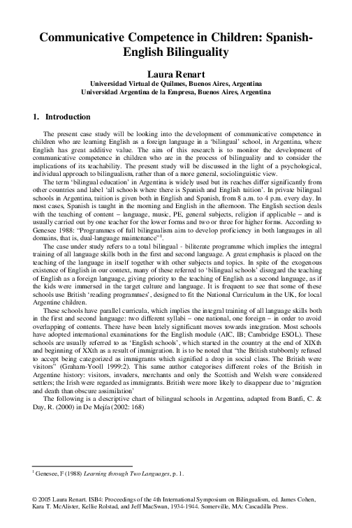 (PDF) Communicative Competence in Children: Spanish