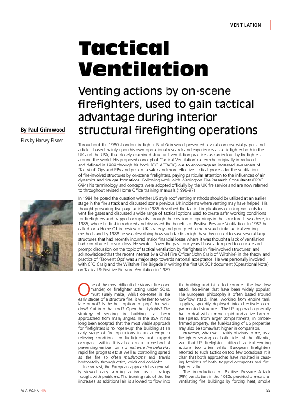 (PDF) Harvey Eisner Tactical Ventilation Venting actions by on-scene ...