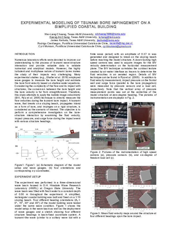 (PDF) Experimental Modeling of Tsunami Bore Impingement on a Simplified Coastal Building