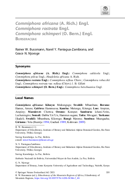 (PDF) Commiphora africana (A. Rich.) Engl. Commiphora rostrata Engl ...