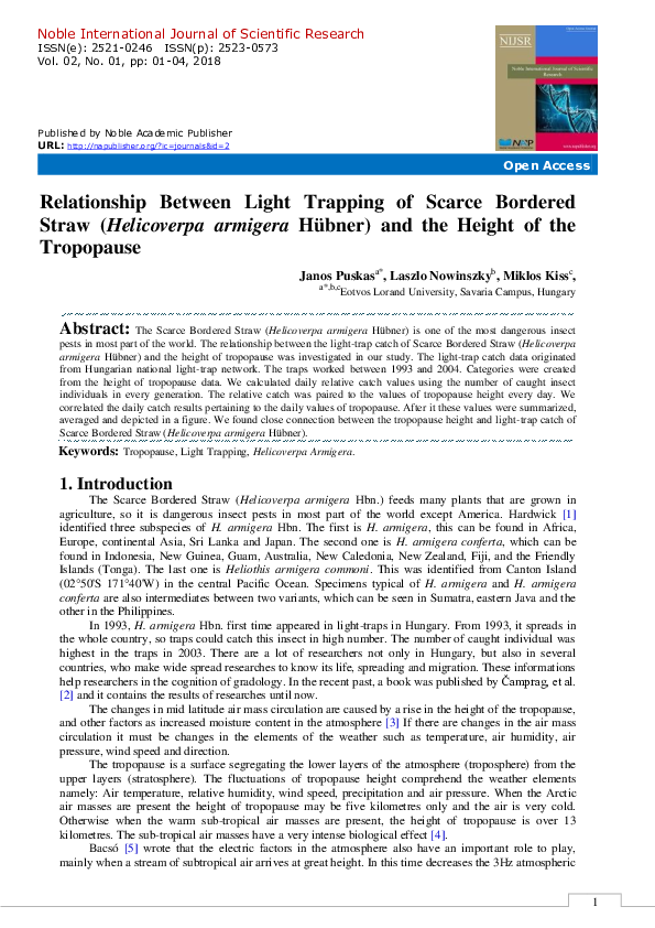 (PDF) Relationship Between Light Trapping of Scarce Bordered Straw ...
