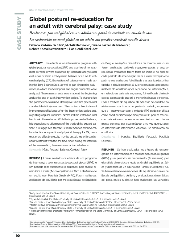 (PDF) Global postural re-education for an adult with cerebral palsy ...