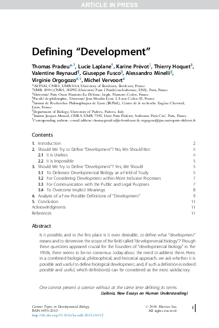 (PDF) Defining “Development”