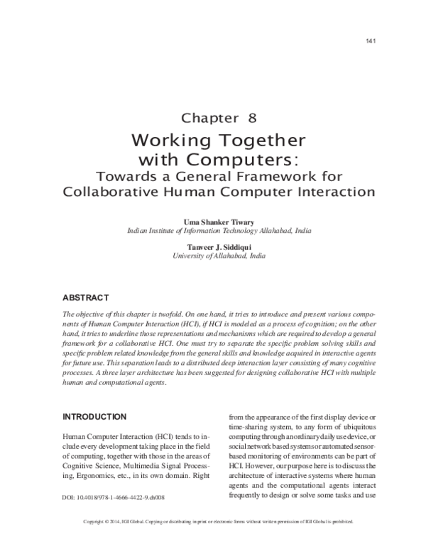 (PDF) Working Together with Computers