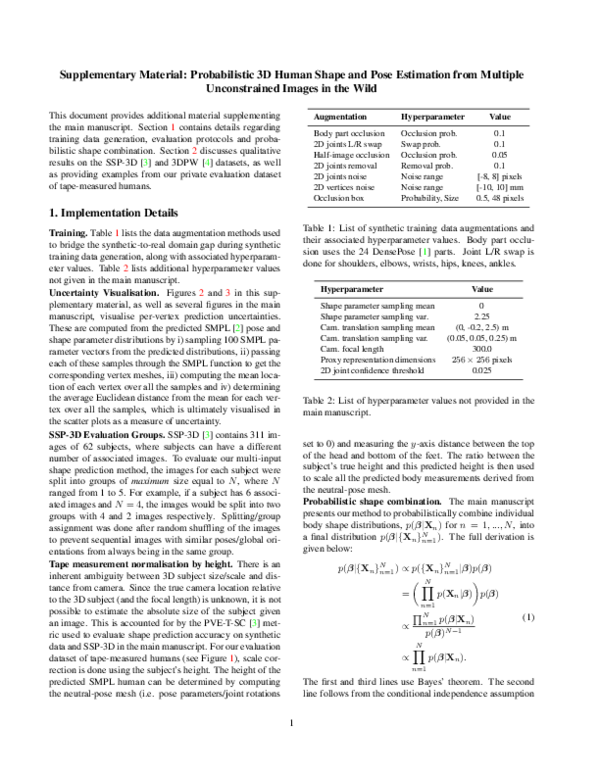 (PDF) Probabilistic 3D Human Shape and Pose Estimation from Multiple Unconstrained Images in the ...