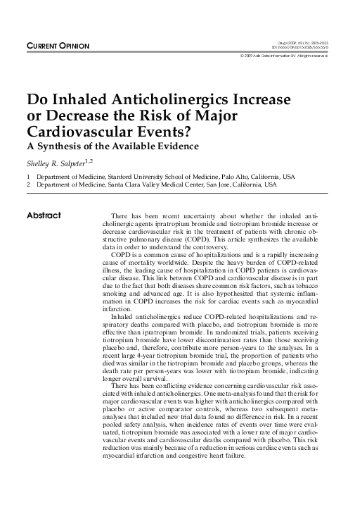 (PDF) Do Inhaled Anticholinergics Increase or Decrease the Risk of ...