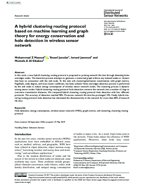Pdf A Hybrid Clustering Routing Protocol Based On Machine Learning And Graph Theory For Energy