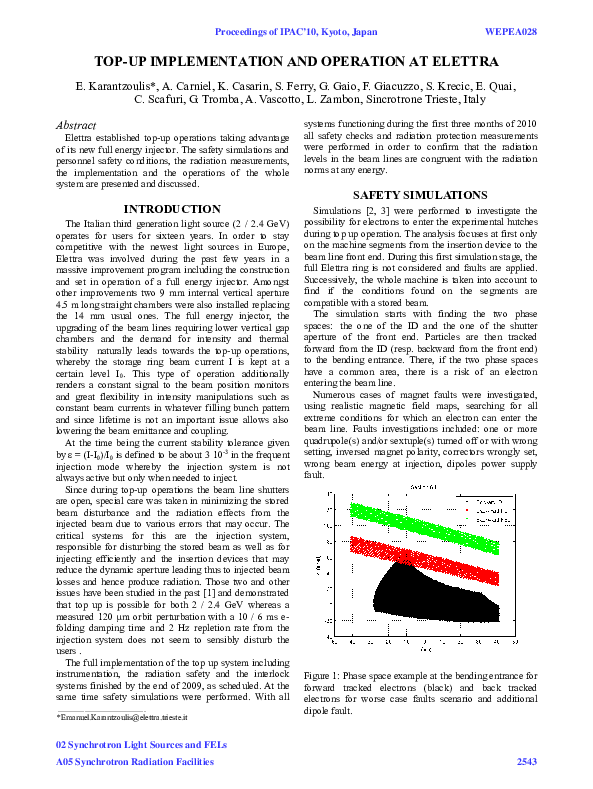 (PDF) Top-Up Implementation and Operation at Elettra