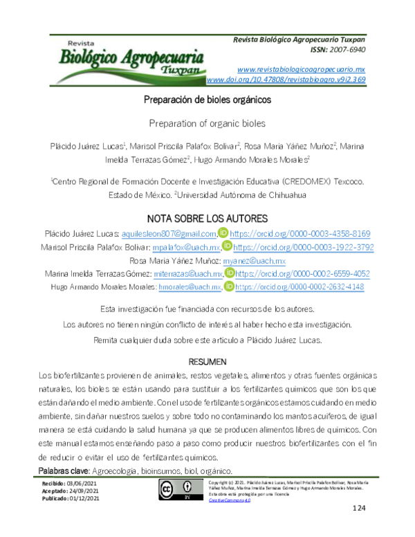 (PDF) Preparación de bioles orgánicos
