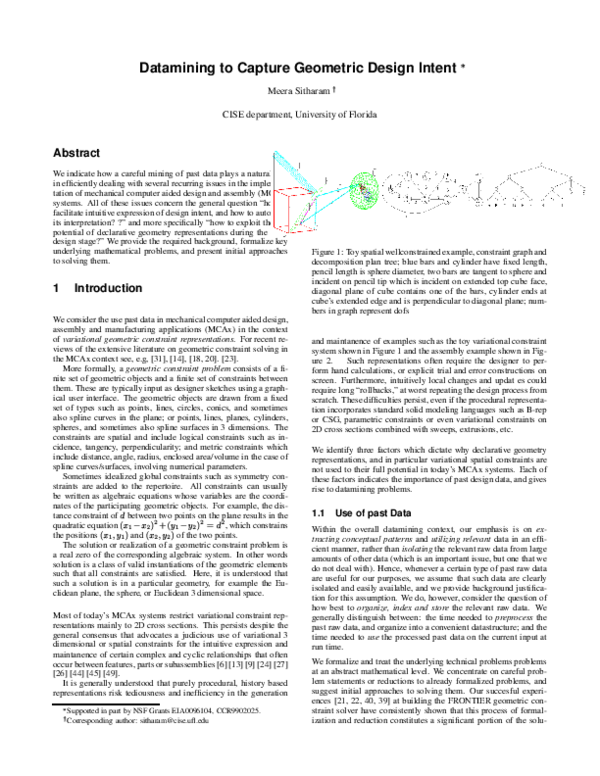 (PDF) Datamining to Capture Geometric Design Intent