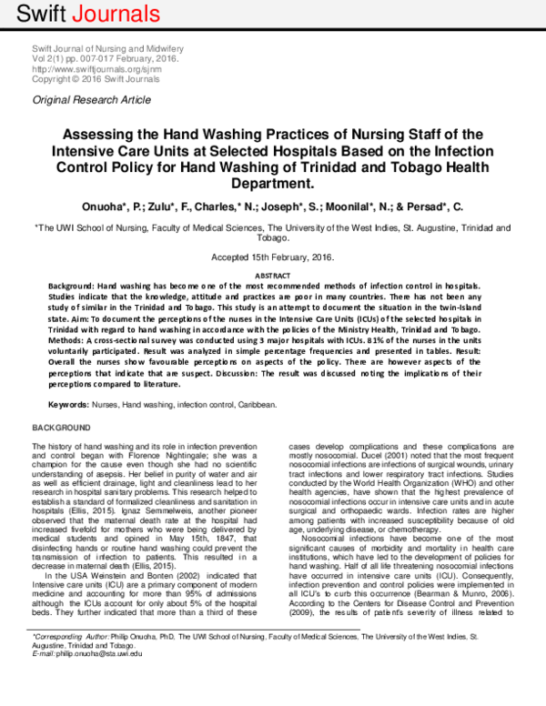 (PDF) Swift Journals Assessing the Hand Washing Practices of Nursing ...
