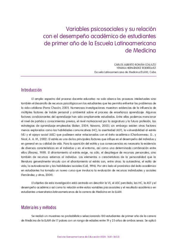 (PDF) Variables psicosociales y su relación con el desempeño académico ...