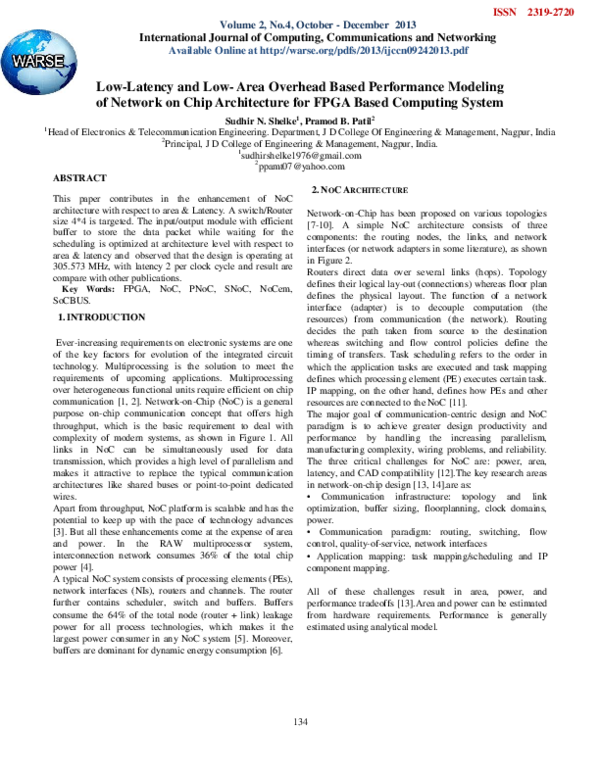 (PDF) Low-Latency and Low- Area Overhead Based Performance Modeling of Network on Chip ...