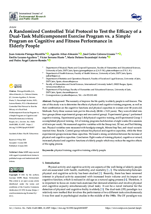 (PDF) Dual-Task Exercise to Improve Cognition and Functional Capacity ...