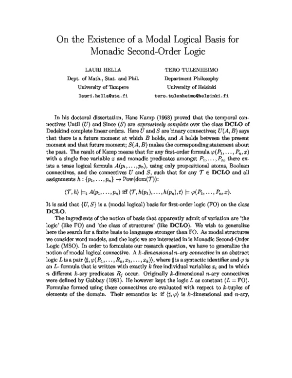 (PDF) On the existence of a modal-logical basis for monadic second-order logic