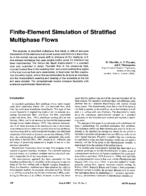 (PDF) Finite-element simulation of stratified multiphase flows