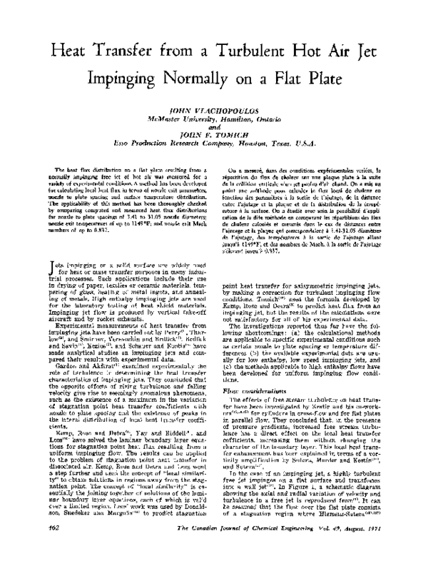 (PDF) Heat transfer from a turbulent hot air jet impinging normally on ...